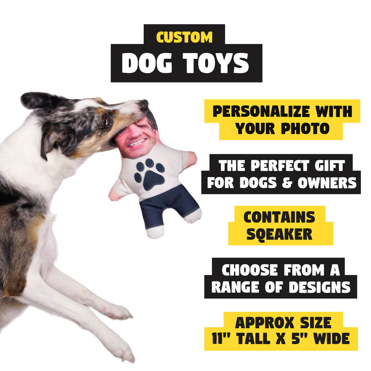 Face Pillow Dog Toy Mini Me - Custom Dog Toy